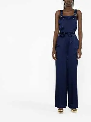 Alberta Ferretti Navy Silk Blend Jumpsuit
