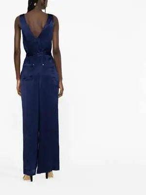 Alberta Ferretti Navy Silk Blend Jumpsuit