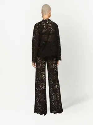 Dolce & Gabbana Floral-lace Single-breasted Jacket - Black