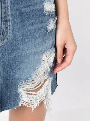 Goen.j Distressed Denim Mini Skirt
