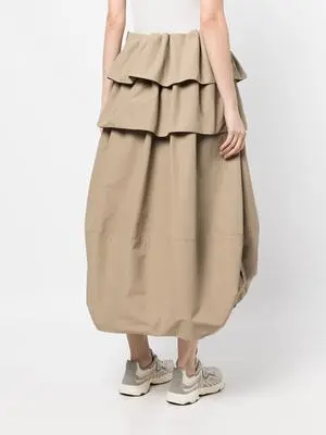 Goen.j Ruffled Midi Skirt - Brown