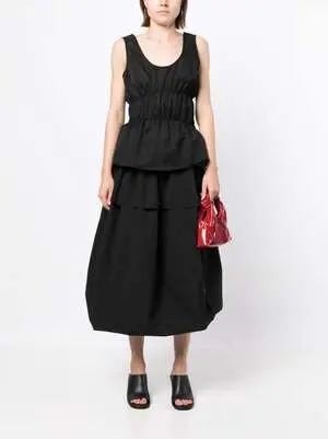 Goen.j Ruffled Midi Skirt - Black