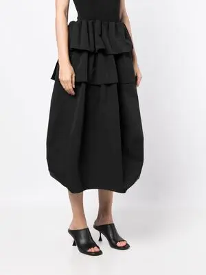 Goen.j Ruffled Midi Skirt - Black