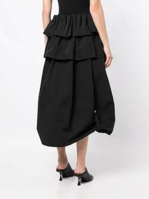Goen.j Ruffled Midi Skirt - Black