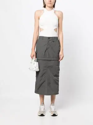 Goen.j Detachable Panel Cargo Skirt - Grey