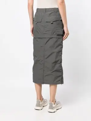 Goen.j Detachable Panel Cargo Skirt - Grey
