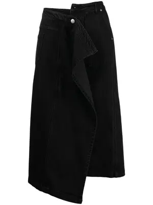 Goen.j Asymmetric Denim Skirt