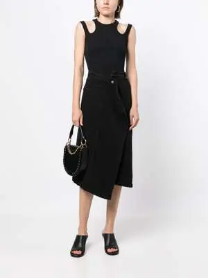 Goen.j Asymmetric Denim Skirt