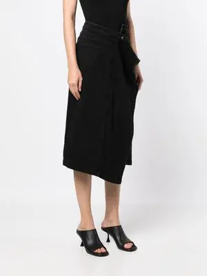 Goen.j Asymmetric Denim Skirt