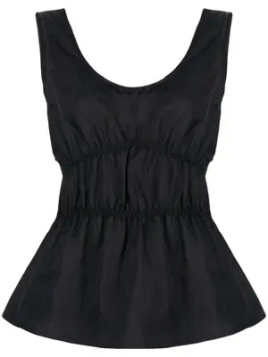 Goen.j Ruched Sleeveless Top - Black