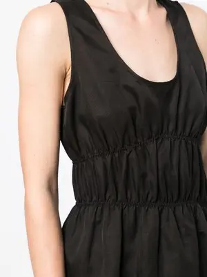 Goen.j Ruched Sleeveless Top - Black