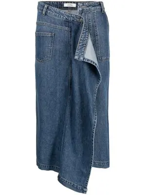 Goen.j Asymmetric Denim Skirt