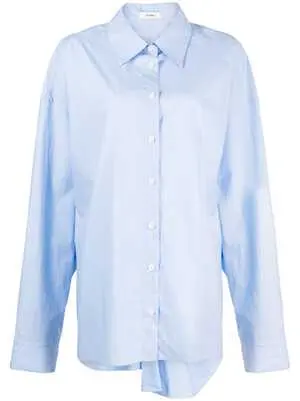 Goen.j Twisted-back Cotton Shirt - Blue