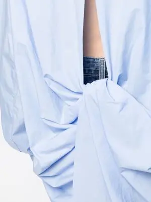 Goen.j Twisted-back Cotton Shirt - Blue