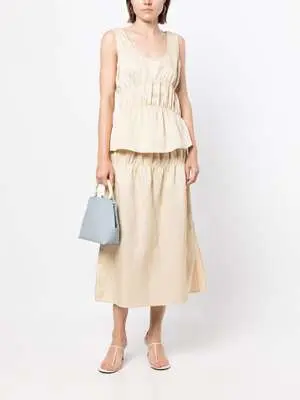 Goen.j Ruched Sleeveless Top - Yellow