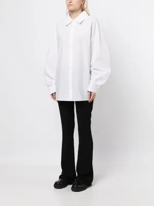 Goen.j Twist-detailing Cotton Shirt - White