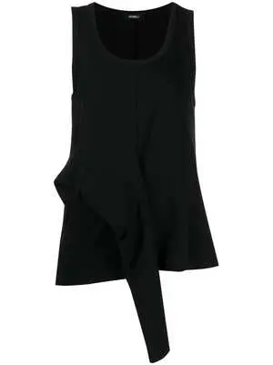 Goen.j Asymmetric Sleeveless Top - Black