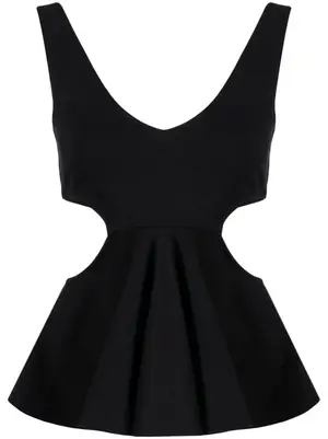 Goen.j Cut-out Ruffled Top