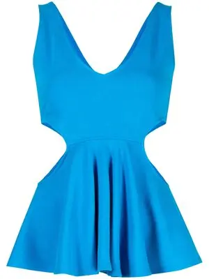 Goen.j Cut-out Tank Top - Blue