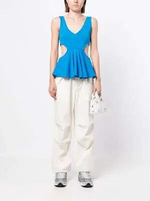 Goen.j Cut-out Tank Top - Blue