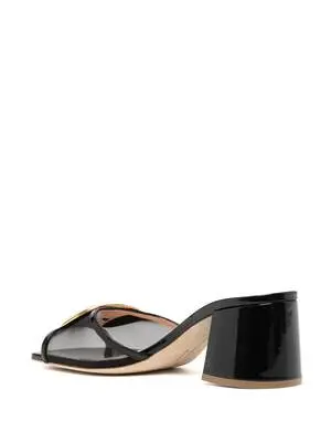 Rupert Sanderson Rounded-plaque Mid-heel Sandals - Black