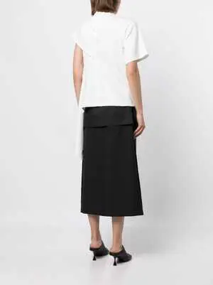 Goen.j Asymmetric Knot-detail T-shirt - White