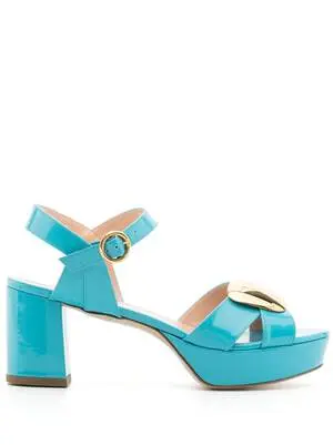 Rupert Sanderson Rounded-plaque Platform Sandals
