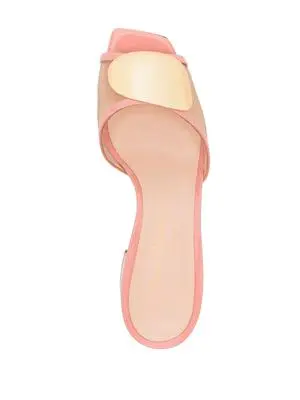Rupert Sanderson Rounded-plaque Mid-heel Sandals - Pink