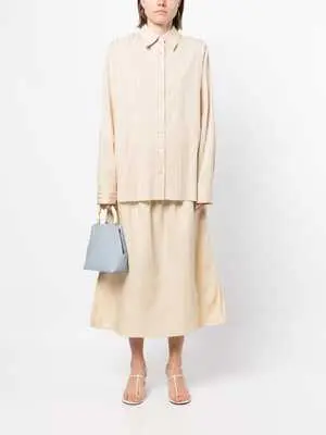 Goen.j Striped Metallic-threading Shirt - Neutrals