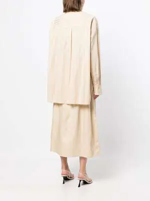 Goen.j Striped Metallic-threading Shirt - Neutrals