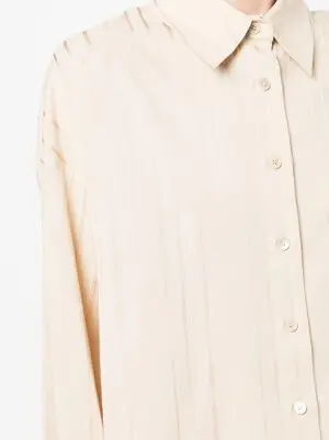 Goen.j Striped Metallic-threading Shirt - Neutrals