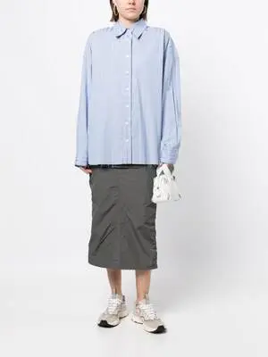 Goen.j Metallic Striped Shirt - Blue