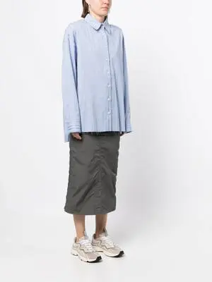Goen.j Metallic Striped Shirt - Blue