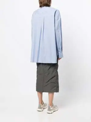 Goen.j Metallic Striped Shirt - Blue