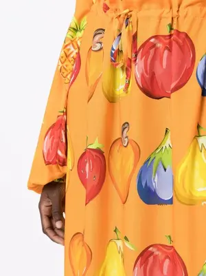 AMIR SLAMA Graphic-print Maxi Skirt - Orange