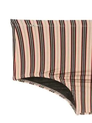 AMIR SLAMA Stripe-print Swim Trunks - Brown