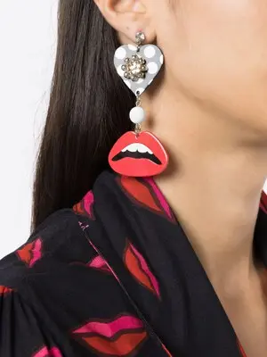 AMIR SLAMA Lips Motif Drop Earrings