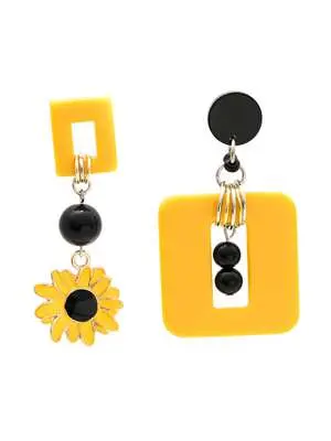 AMIR SLAMA Asymmetric Drop Earrings - Yellow