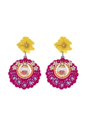 AMIR SLAMA Embellished Drop Earrings - Pink