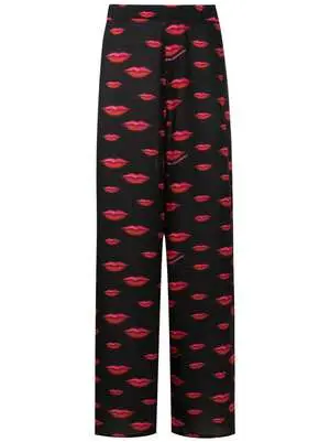 AMIR SLAMA Lips-motif Straight-leg Trousers