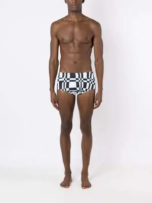 AMIR SLAMA Geometric-print Swim Trunks