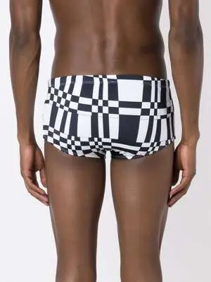 AMIR SLAMA Geometric-print Swim Trunks