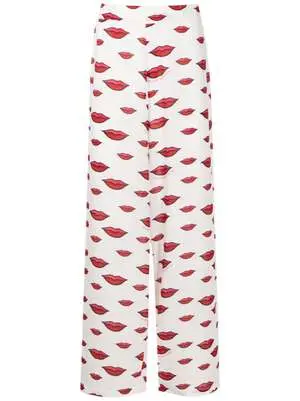 AMIR SLAMA Lips-motif Straight Trousers