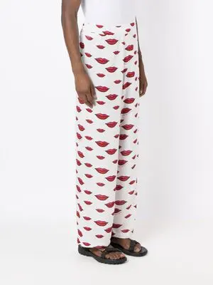 AMIR SLAMA Lips-motif Straight Trousers