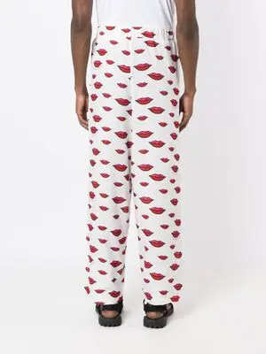 AMIR SLAMA Lips-motif Straight Trousers