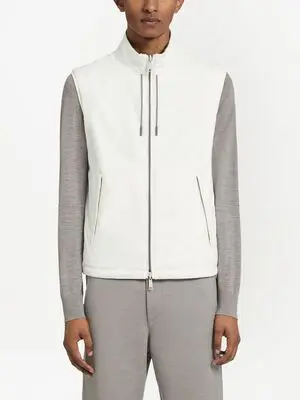 Zegna Reversible Zip-up Vest - White