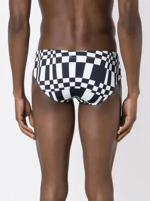 AMIR SLAMA Geometric-print Swim Trunks