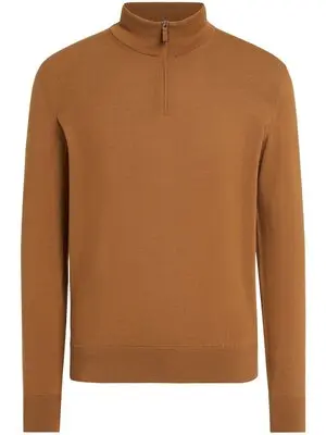 Zegna Half-zip Jumper - Brown