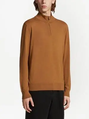 Zegna Half-zip Jumper - Brown