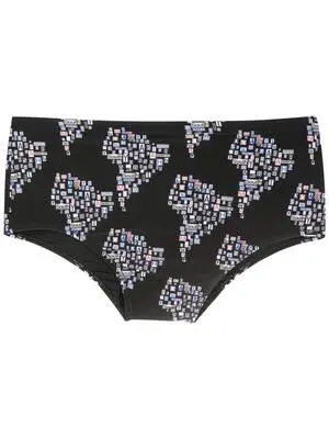 AMIR SLAMA Graphic-print Swim Trunks - Black